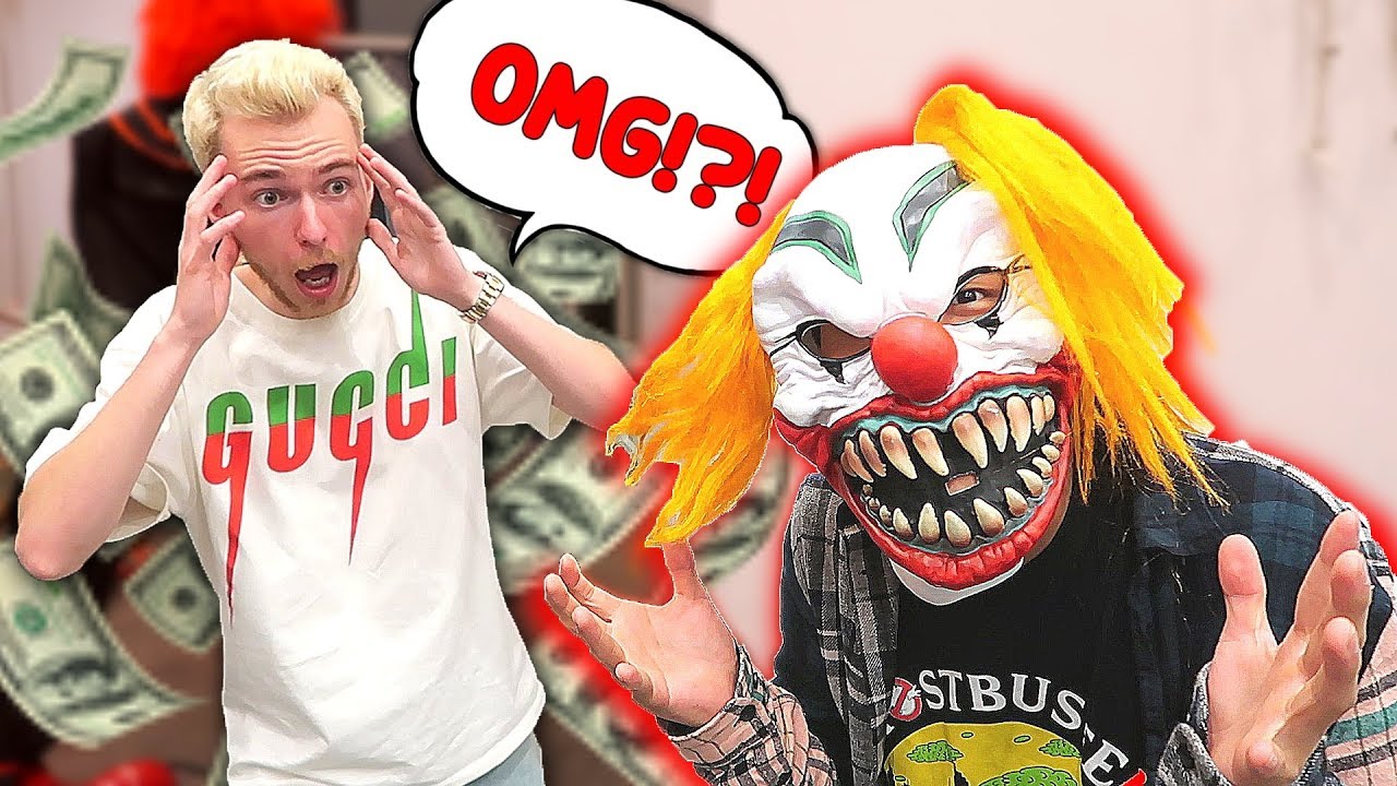 SCARING My RICH Friend With A CLOWN MASK For A Whole Night.. - YouTube