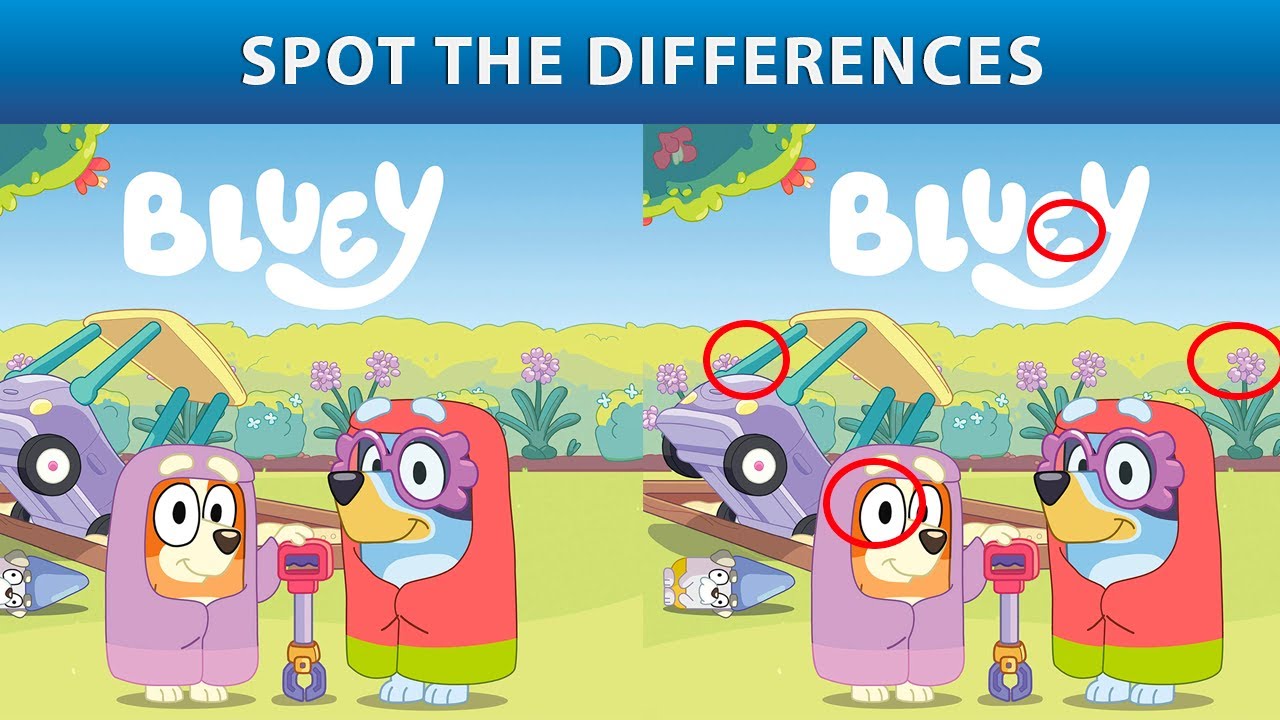 Bluey Spot the Differences - YouTube
