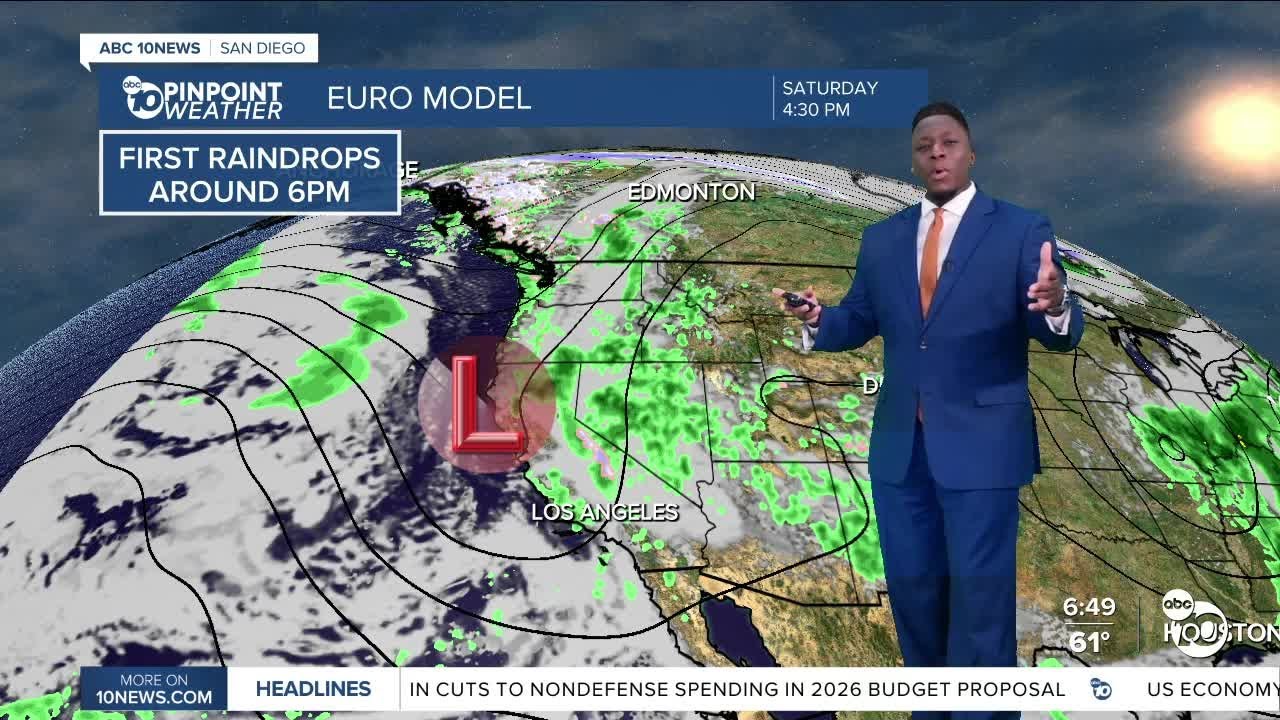 ABC 10News Pinpoint Weather with Moses Small: Showers start tonight ...