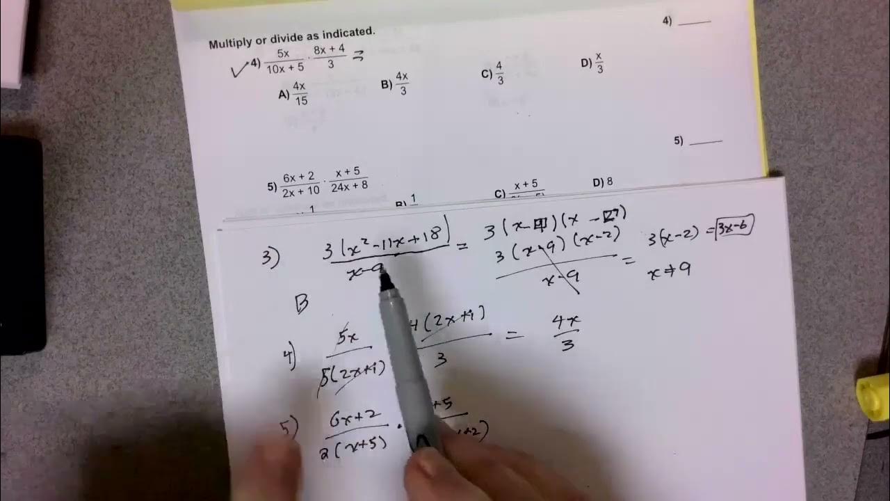 College Algebra P. 6 Rational Expressions Warm Up Problems 1-8 - YouTube
