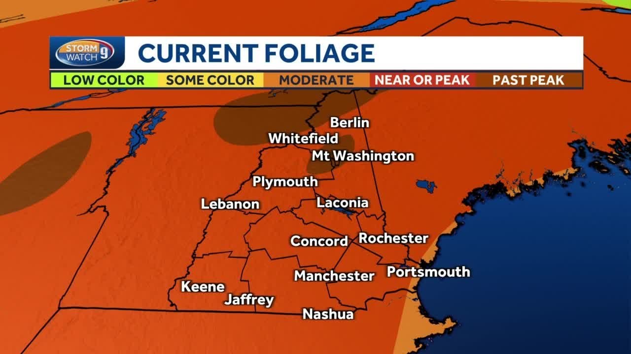 New Hampshire foliage map: Peak foliage across most of New Hampshire ...
