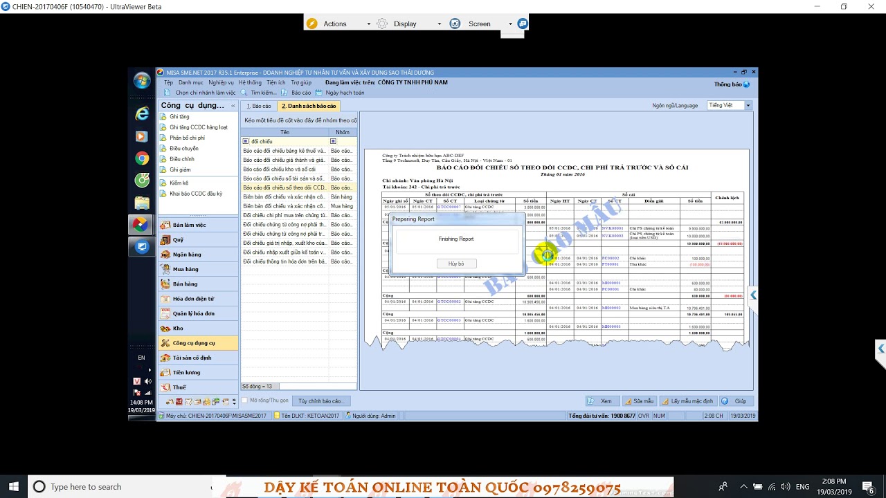 HD kiểm Tra CCDC với sổ Cái TK 242 trên Misa - YouTube