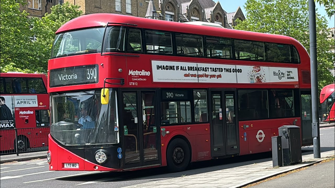 New Routemaster Metroline Travel ST812 LTZ1812 Route 390 Victoria - YouTube