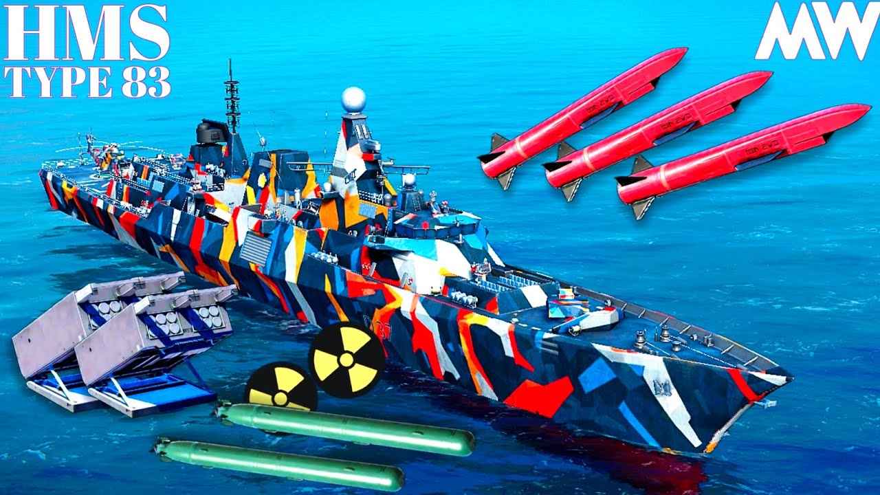 HMS Type 83💀Beast Mode 3x Perseus + M270 MLRS, & 2x Mark - 45 Astor ...
