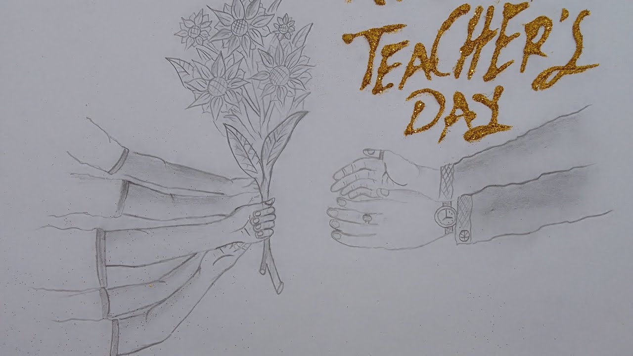 Teacher's Day Drowning//How to draw a Teacher and Students//pencil ...