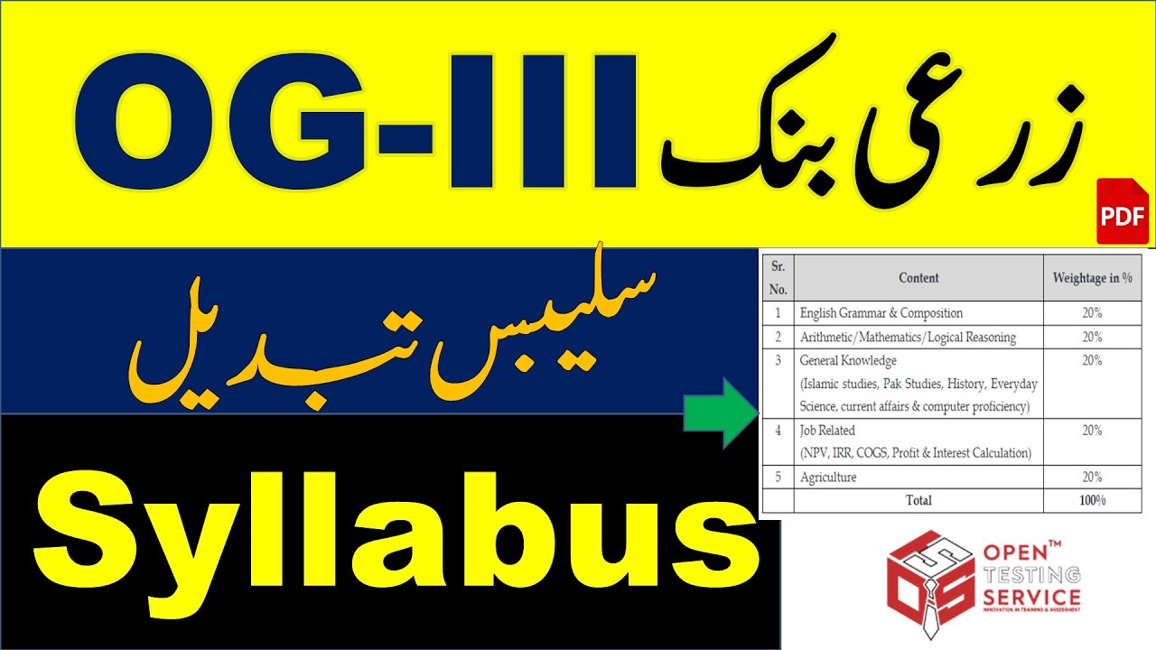 ZTBL OG III Syllabus 2024 (Official) - YouTube