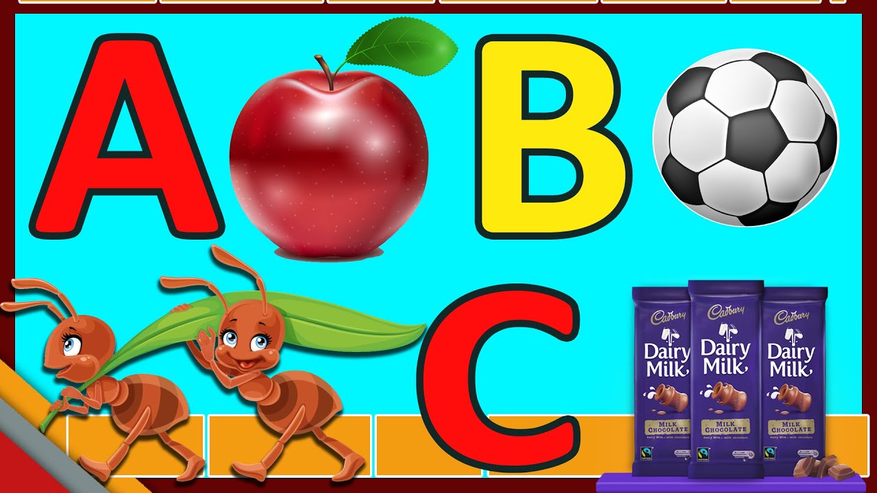 B for BALL SONGS with TWO words | A for APPLE | Phonics SOUND | AA BB ...