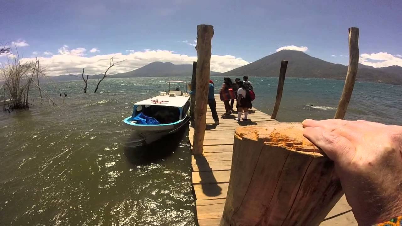 High Waves at the dock of San Marcos, Lago de Atitlan - YouTube