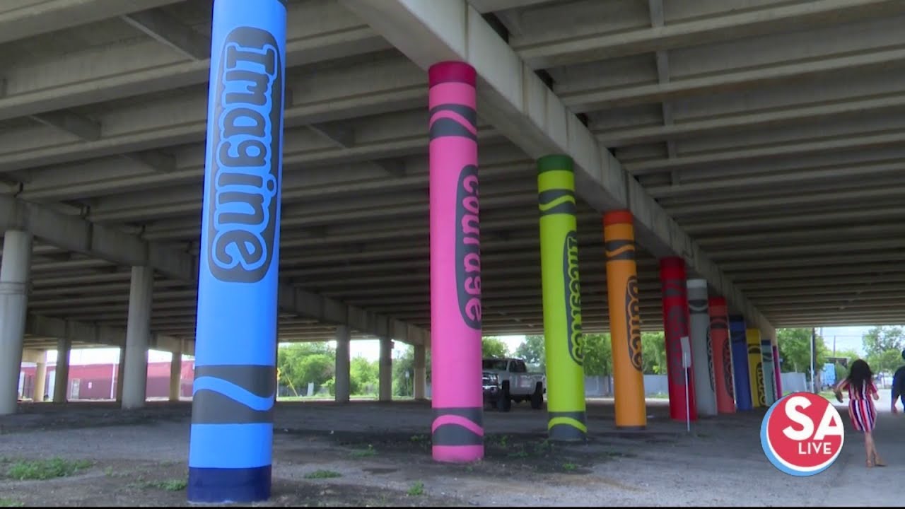 Have you seen these giant crayons under I-37? Here's the artist who ...