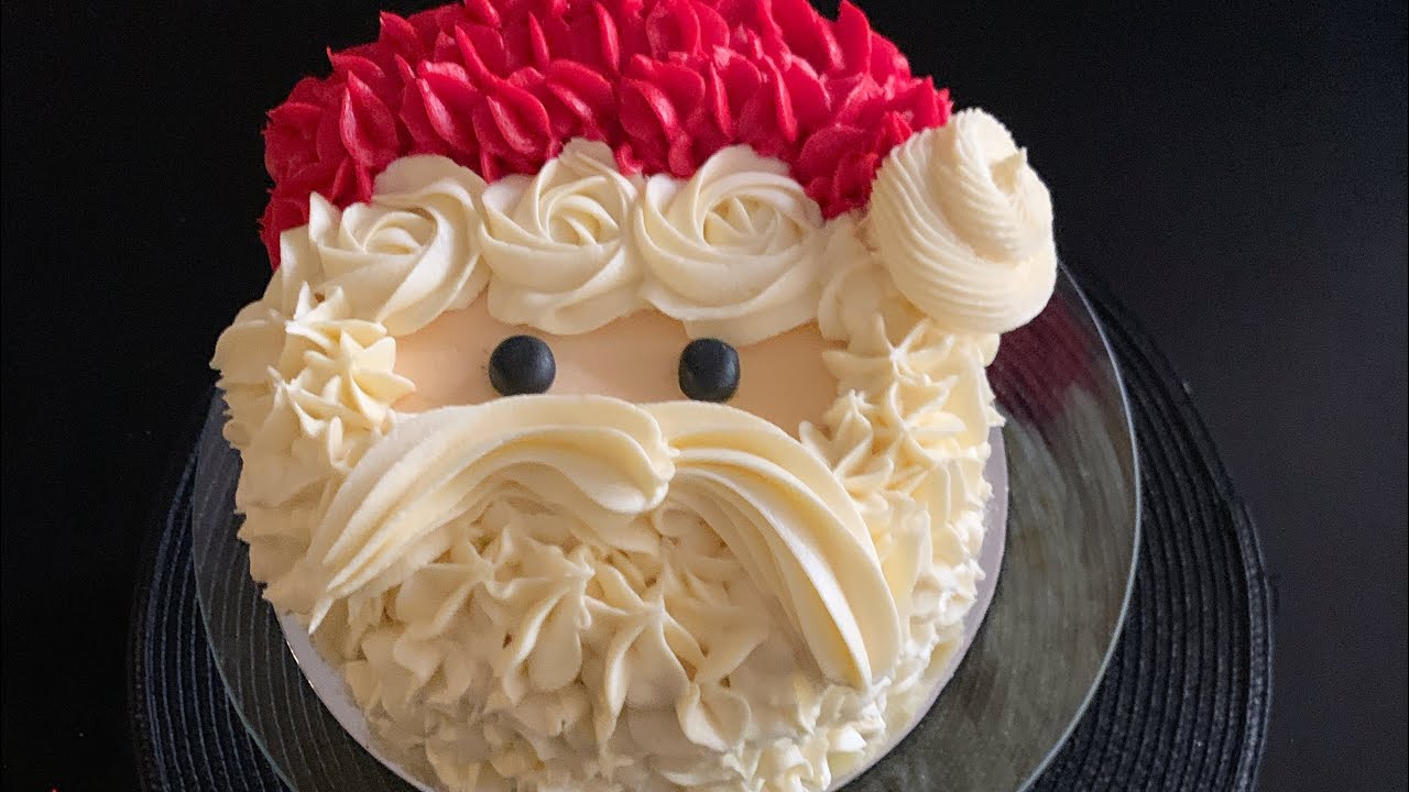 Buttercream Santa face cake decoration tutorial - Beginner Level - YouTube