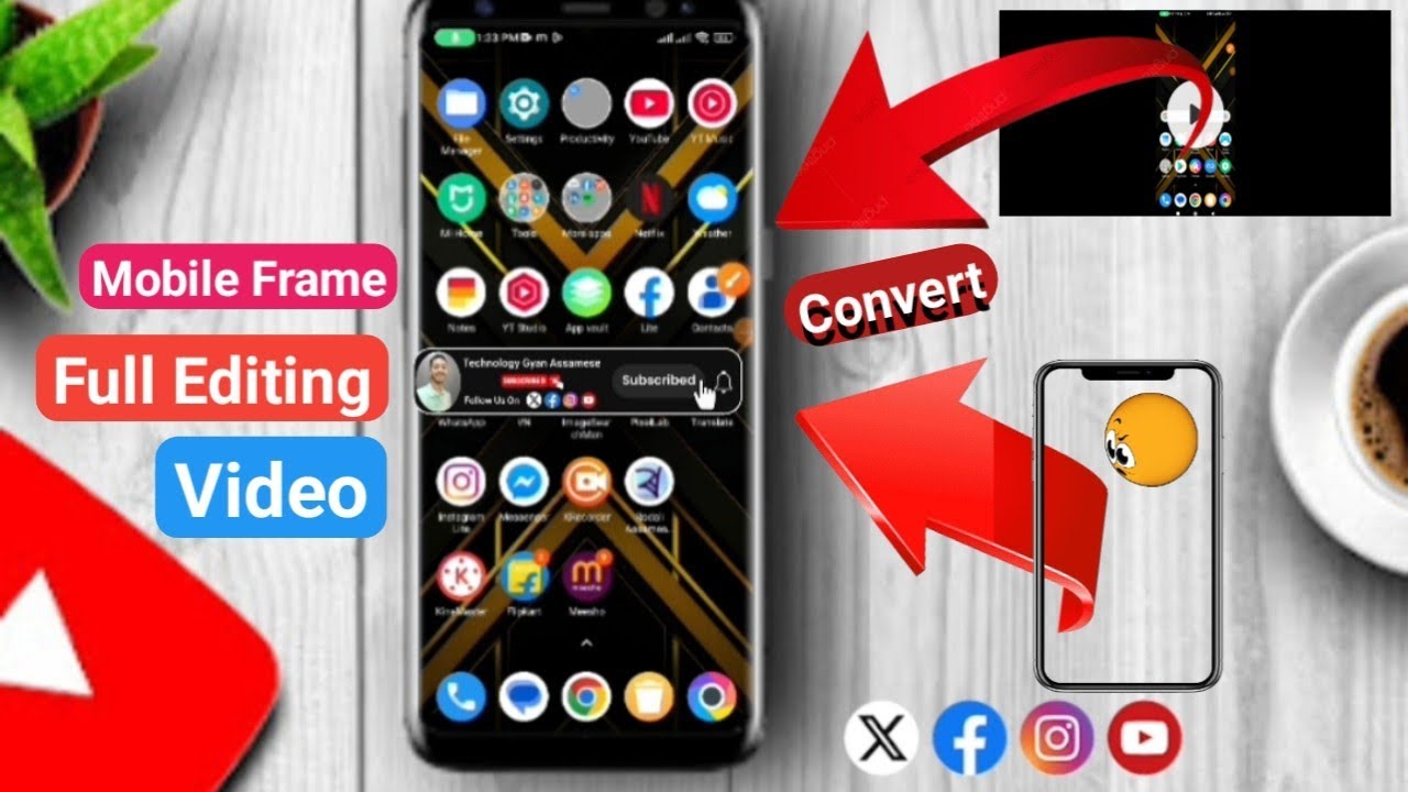 Mobile Frame Video Editing | How To Add Mobile Screen Frame In YouTube ...