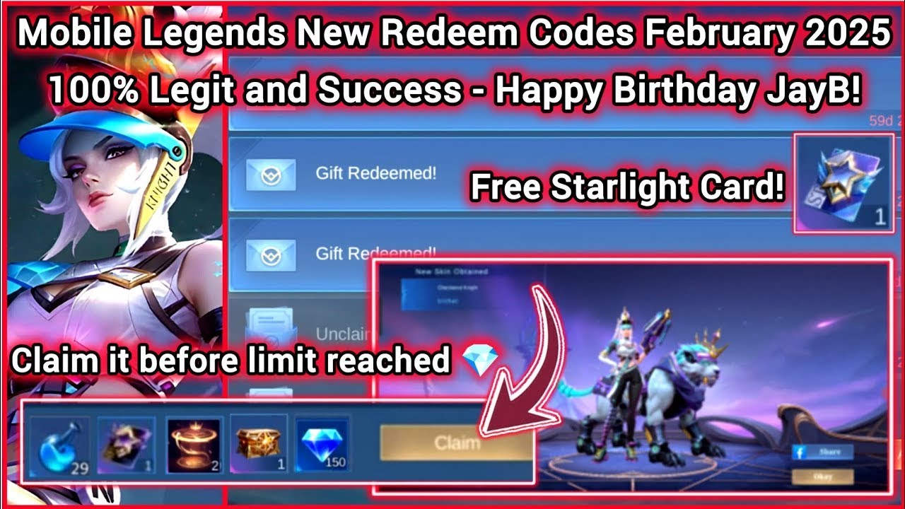 Mobile Legends New Redeem Codes February 3, 2025 MLBB Diamond Codes ...