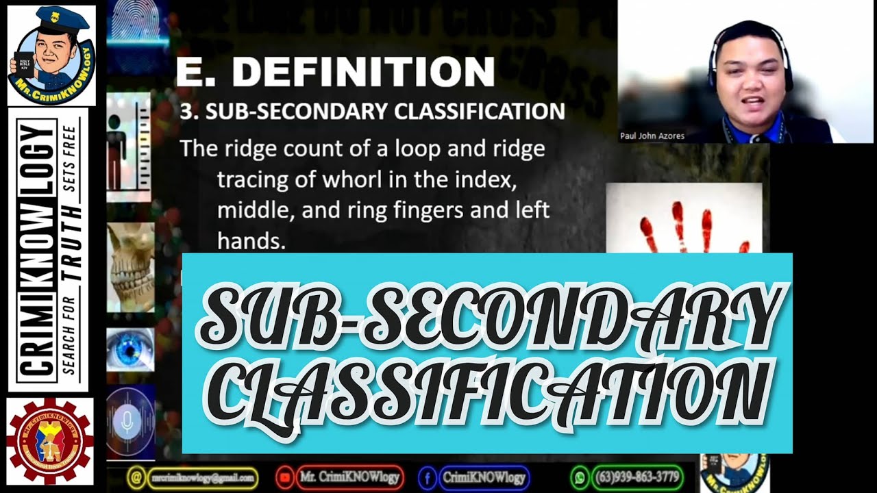 SUB SECONDARY CLASSIFICATION | Fingerprint Classification Formula - YouTube