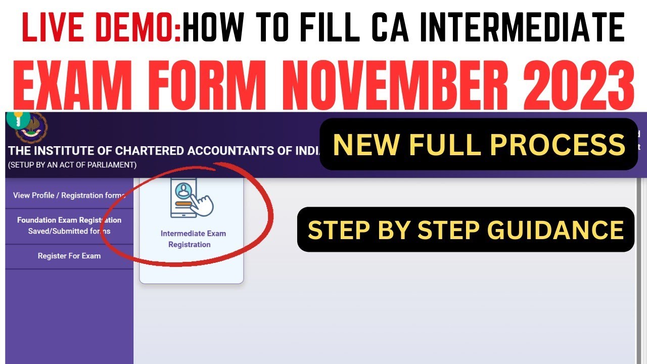 Live Demo :- How To Fill CA Intermediate November 2023 Exam form | New ...