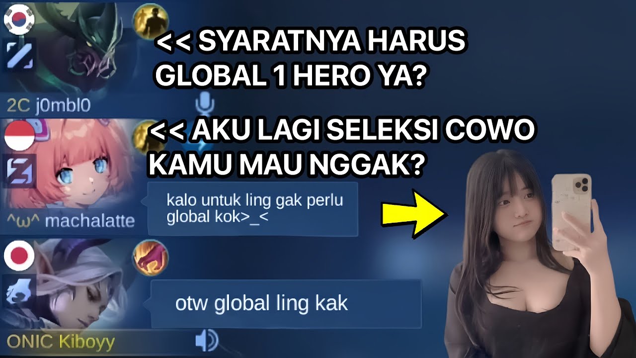 AKU IKUT BERMAIN DI RANDOM LOBBY(PART 51)CEWE ON MIC INI LAGI SELEKSI ...