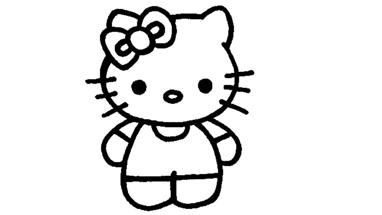 how to draw beautiful Hello Kitty drawing easy Hello Kitty colour ...