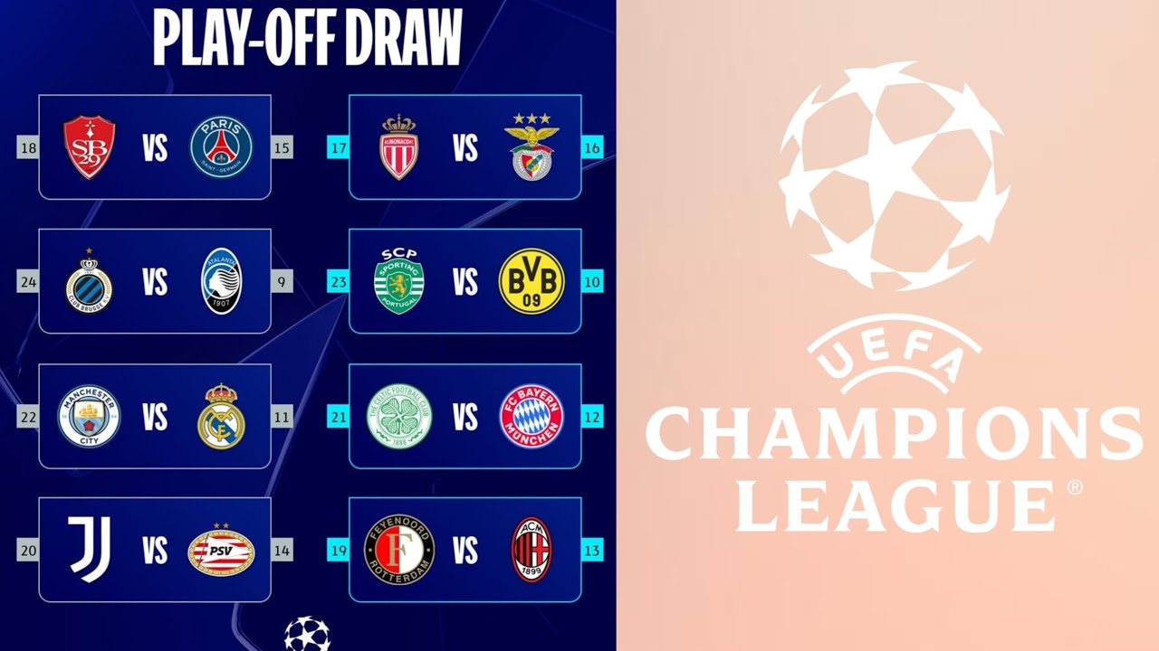 Road To Munich 🔵 Play Off Fixtures UEFA Champions League 2025 - Real ...