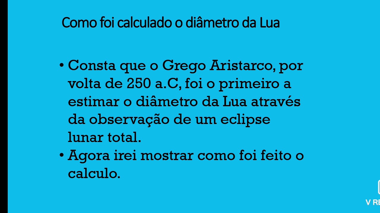 Trabalho de Física- Cálculo do diâmetro da Lua - YouTube