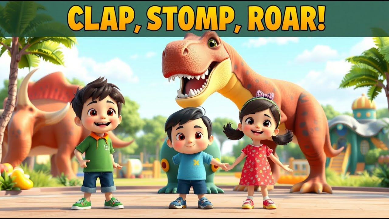 Dinosaur Park Song – Clap, Stomp & Roar! | Fun Kids Rhyme | MaqFun ...