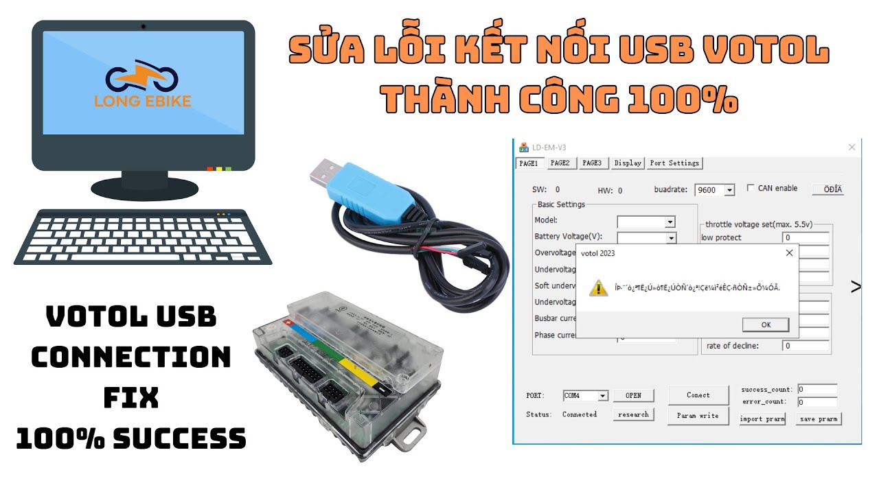 cách khắc phục lỗi kết nối usb votol win 7 win10 win11 - YouTube