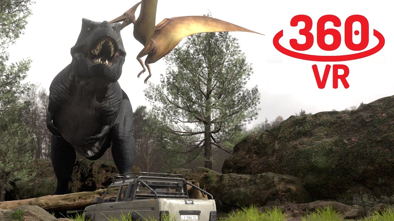 360 degree video | JURASSIC WORLD Tyrannosaurus Rex | Virtual Reality ...
