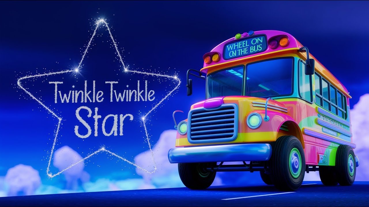 Twinkle Twinkle Little Star + WHEELS ON THE BUS Rhyme poem - YouTube