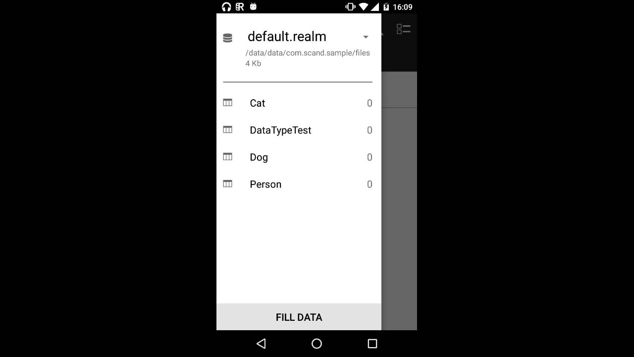 Use Notification Bar and fill Database. Realm Browser for Android ...