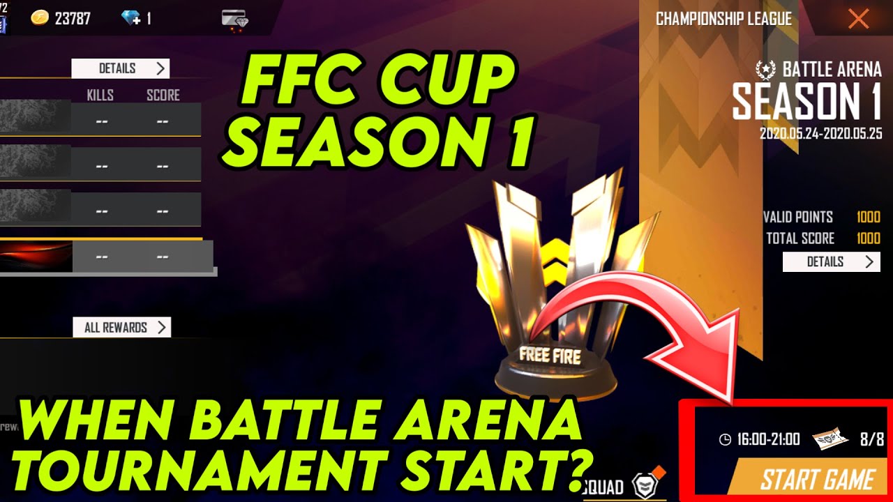 When Battle Arena Tournament Start In Free Fire | Battle Arena Season 1 ...