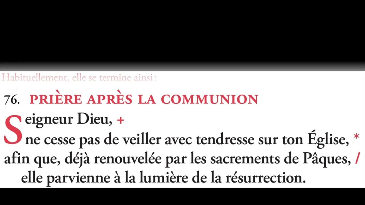 14. Prière après la communion - YouTube