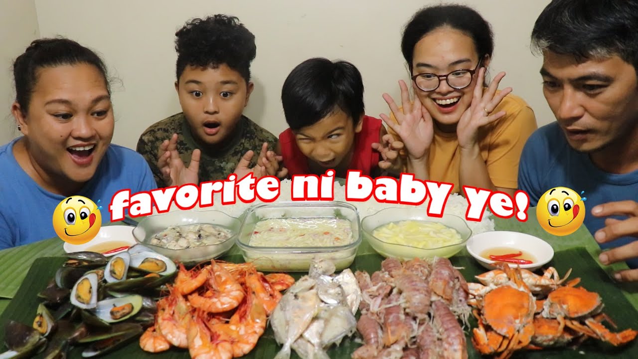 PINOY MUKBANG W/ LAFAM! STEAMED SEAFOOD; SHRIMP, MUSSELS, CRABS, MANTIS ...