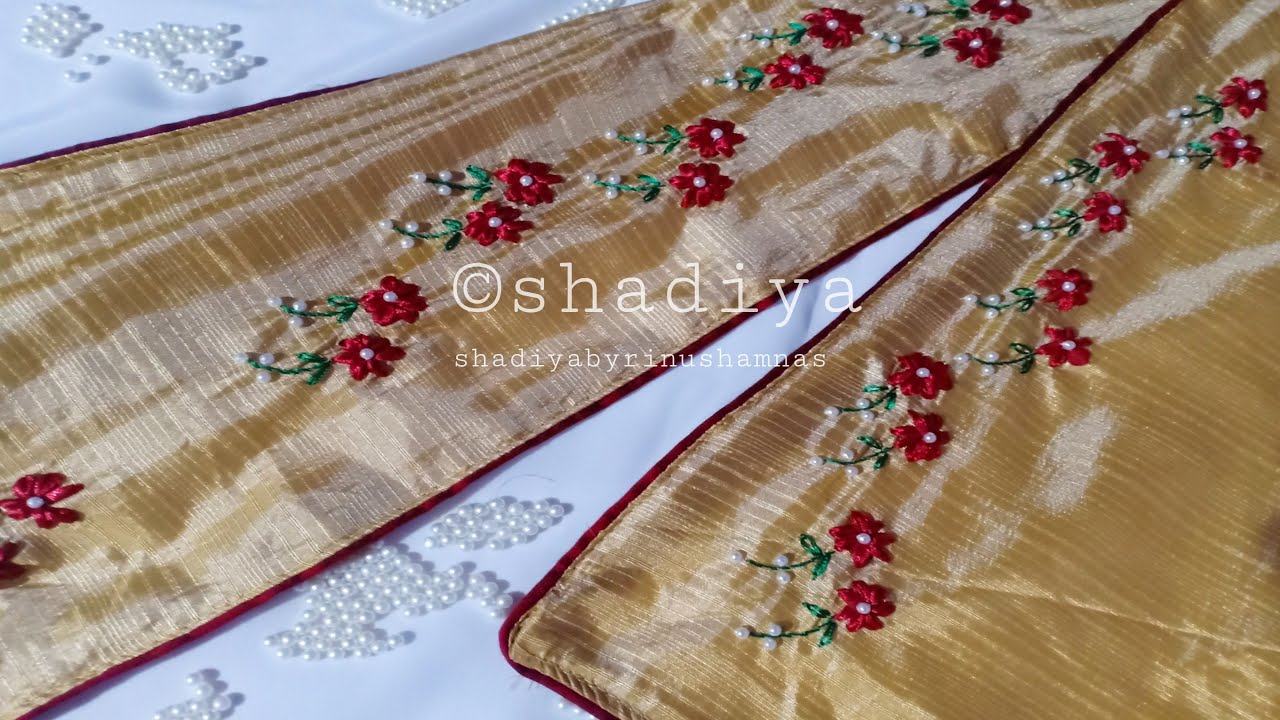 Ribbon Embroidery Designs For Sarees