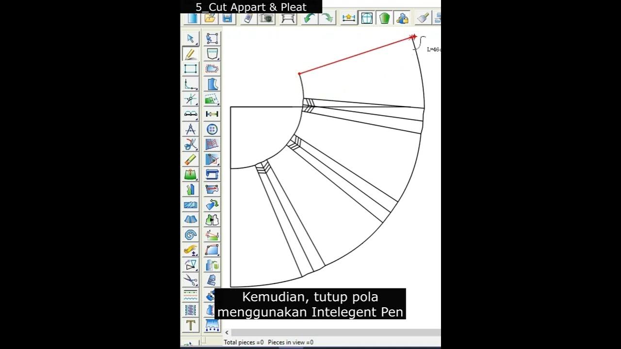 Pembuatan lipit dan membuka pola menggunakan Cut appart, pleat - YouTube