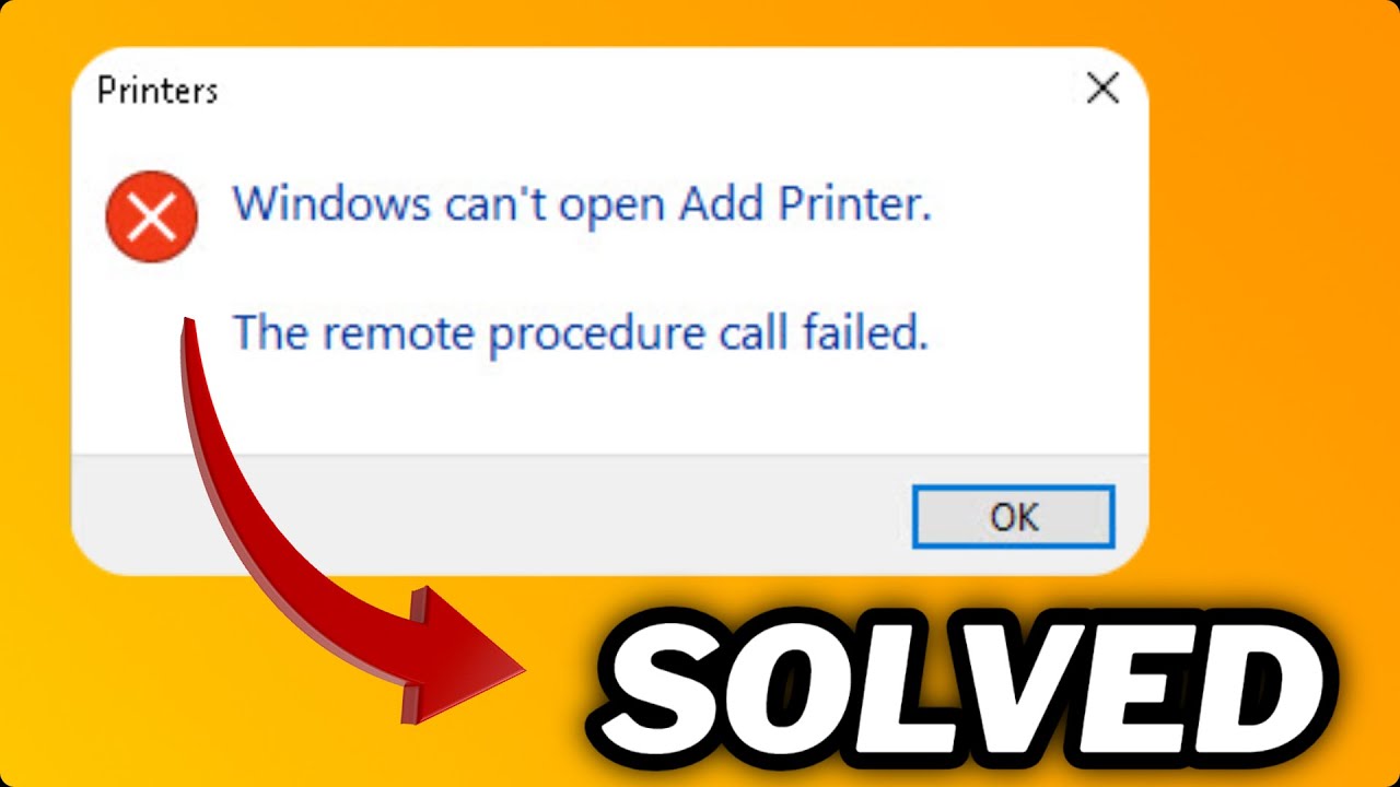 (FIXED) "Windows can’t open Add Printer" Error in windows 10/11 - YouTube