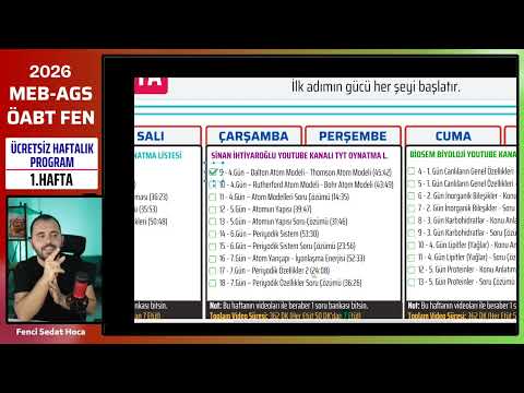 ÜCRETSİZ HAFTALIK PROGRAM TANITIMI VE 1. HAFTA