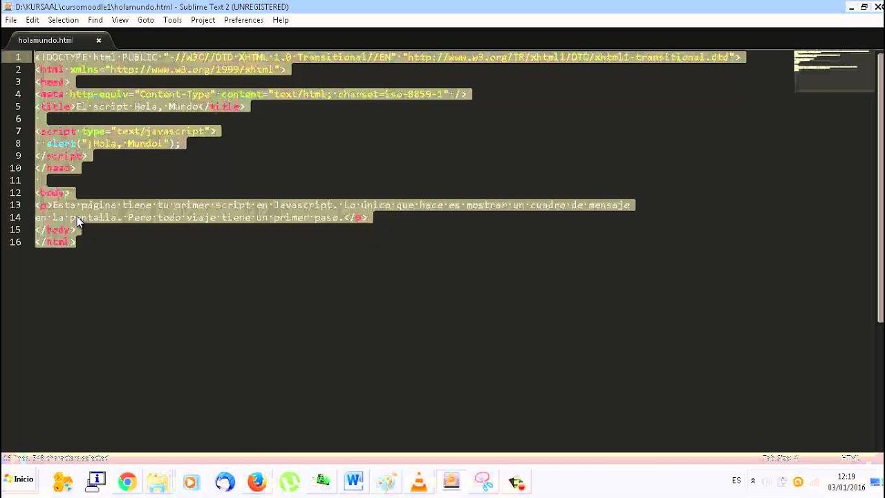 Javascript UD01-01 Hola Mundo - YouTube