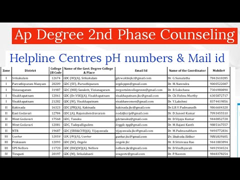 Ap Degree Counseling Helpline number || Ap Degree 2nd Phase Counseling ...