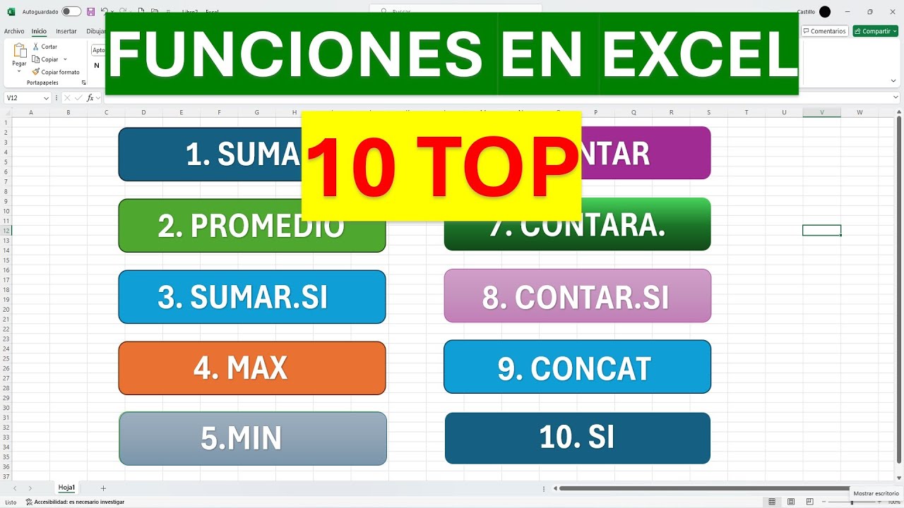 Las 10 FÓRMULAS de Excel más importantes: ¡fáciles de usar! - YouTube