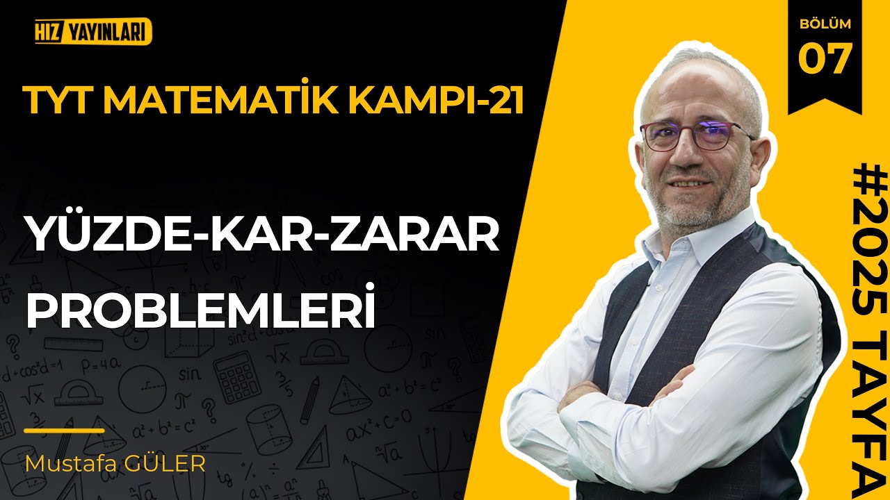 Hız Tyt Matematik Kampı-21 | Yüzde-Kar-Zarar Problemleri | Pdf #öğrenmegarantili - YouTube