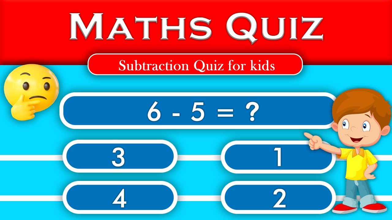20 One Digit Subtraction Quiz | Math Quiz for Kids - YouTube