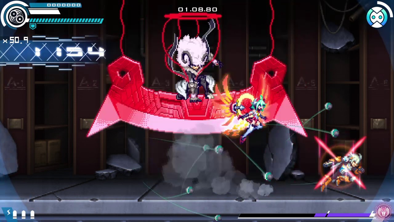 Gunvolt Chronicles: Luminous Avenger iX : vs Rebellio S+ Rank Score ...