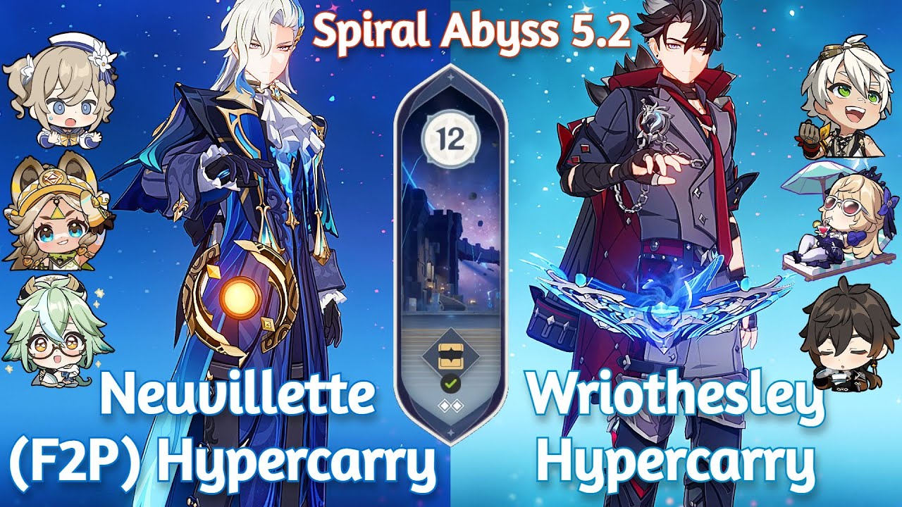 C0 NEUVILLETTE (F2P) HYPER x C1 WRIOTHESLEY HYPERCARRY - Spiral Abyss 5 ...