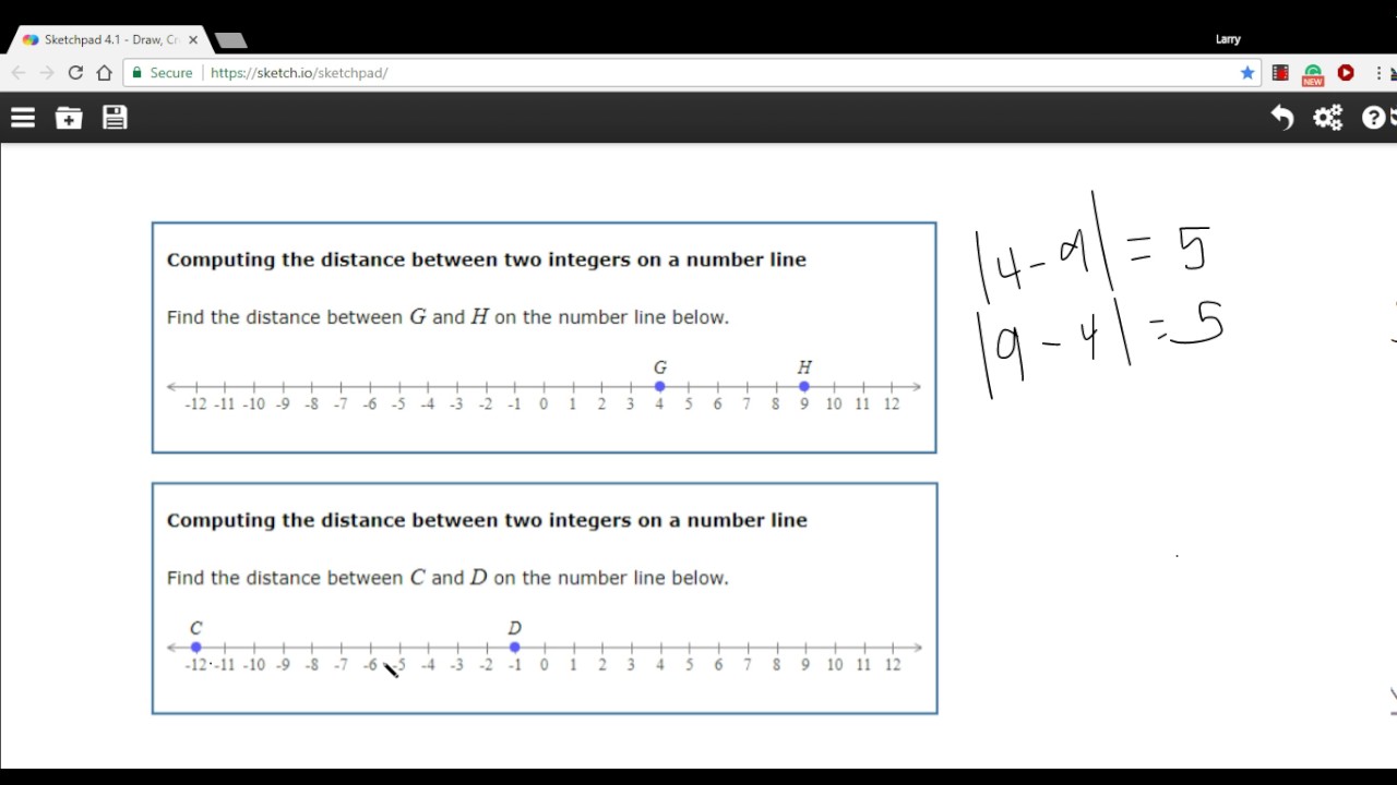 Computing The Distance Between Two Points On A Number Line YouTube Computing The Distance Between Two Points On A Number Line YouTube