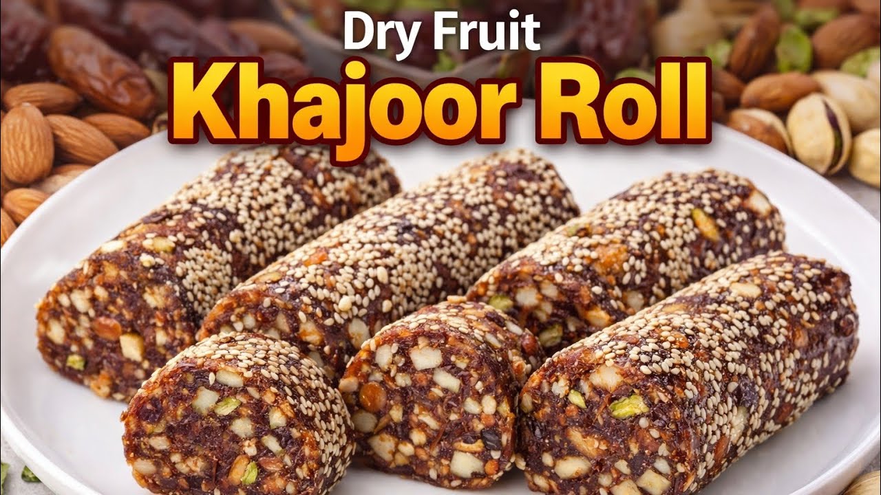 How to Make 10 minutes khajur dry fruit Roll | khajoor ki mithai - YouTube