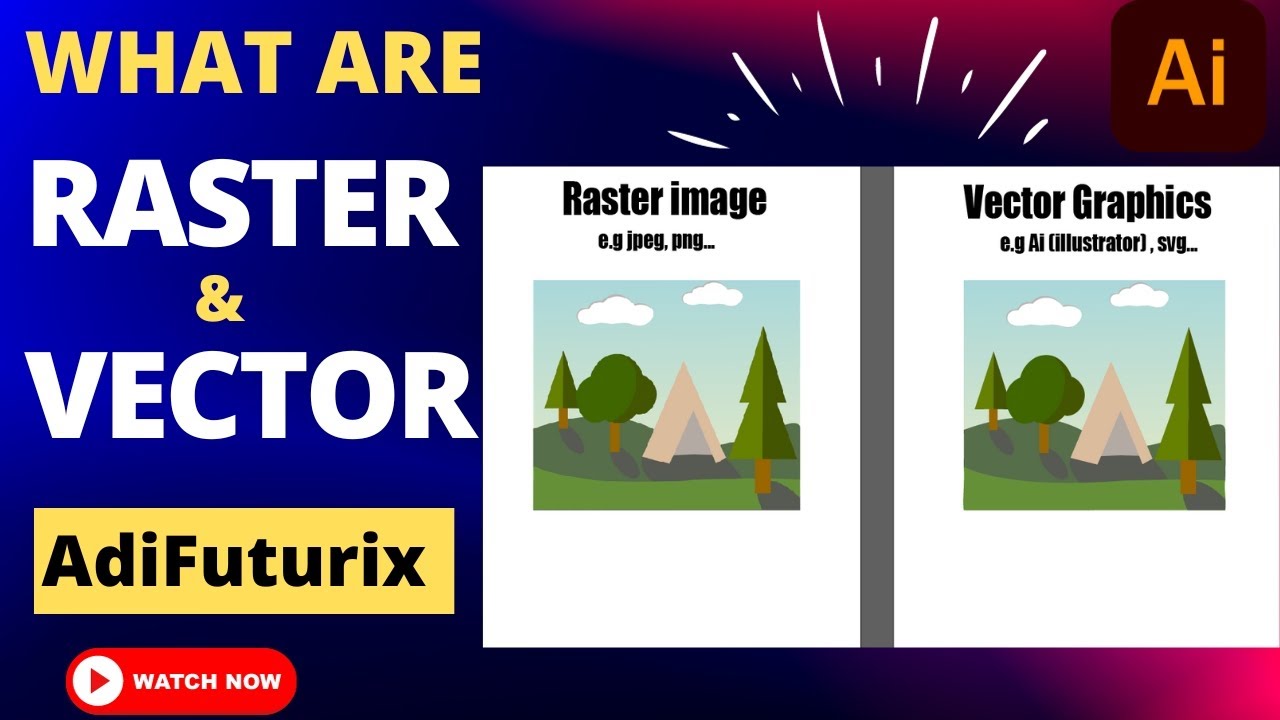 What are RASTER and VECTOR graphics? | adobe illustrator | - YouTube