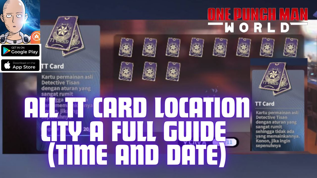 LOKASI SEMUA TT CARD CITY A (FULL GUIDE) - One Punch Mand World - YouTube