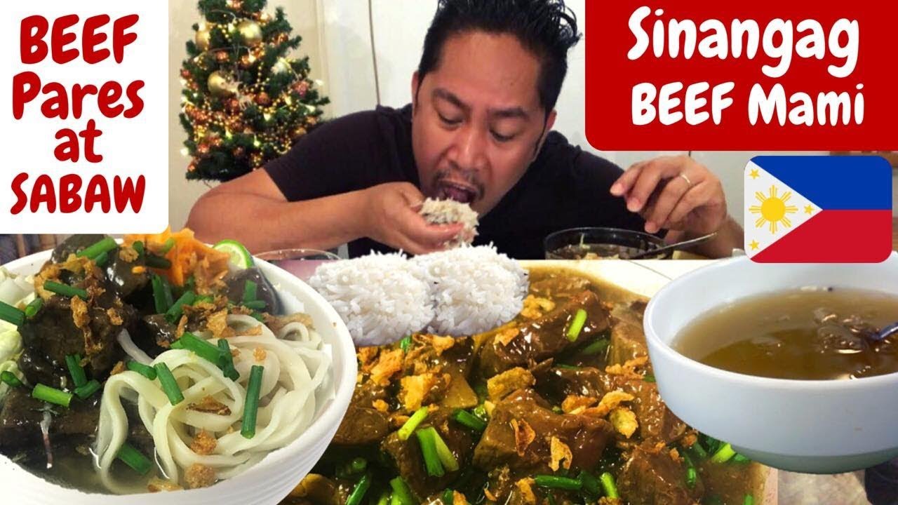 BEEF PARES!!! Sinangag!!! BEEF MAMI!!! SABAW!!! Filipino Food. MUKBANG ...