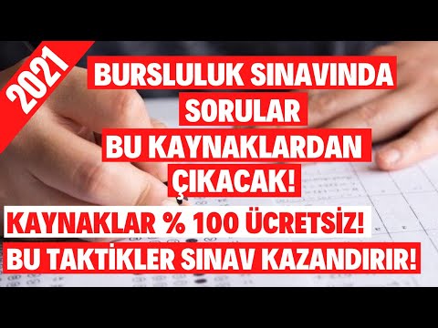 Dikkat! 2021 Bursluluk Sınavında SORULAR BU KAYNAKLARDAN Çıkacak! Kaynaklar Tamamen Ücretsiz!