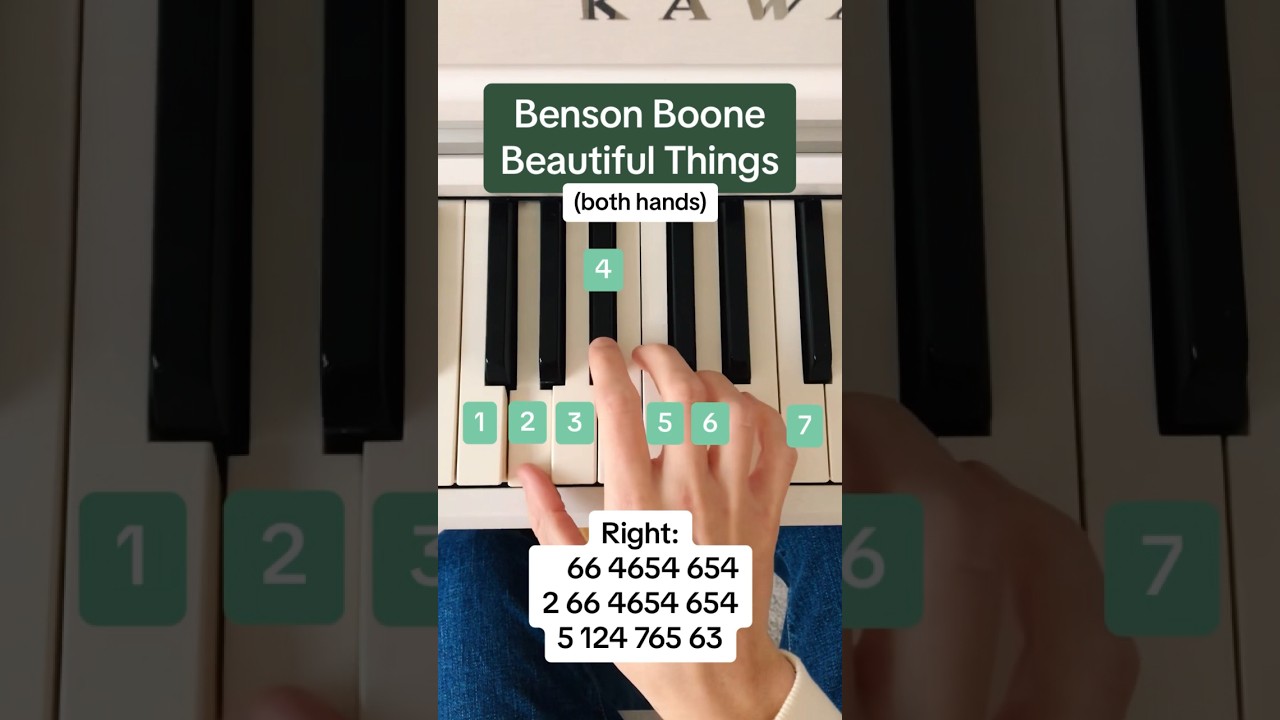 Easiest way to play Beautiful Things #piano #pianotutorial #easypiano # ...