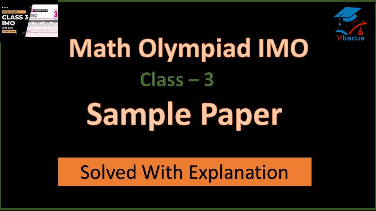 #vbacus imo class 3 sample paper | imo 2022-23 | Math Olympiad - YouTube