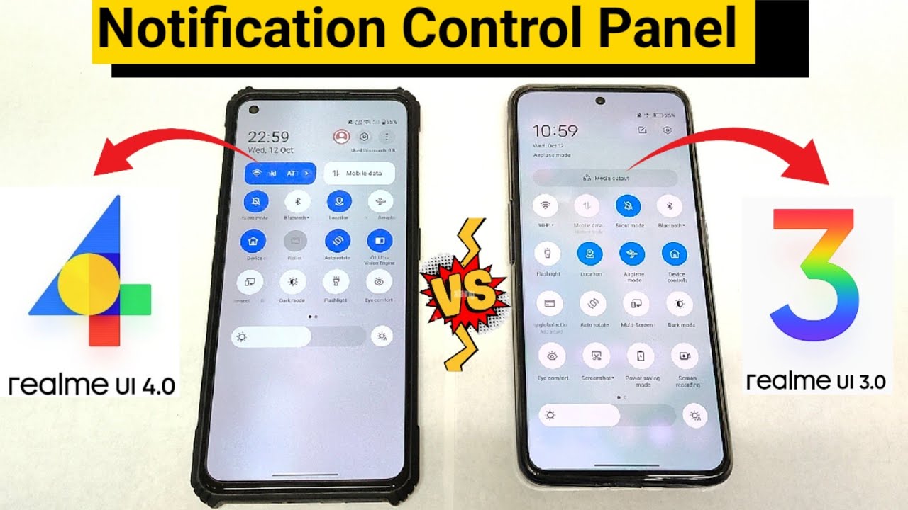 Realme Ui 4.0 vs Realme Ui 3.0 Notification Panel Features Comparison ...